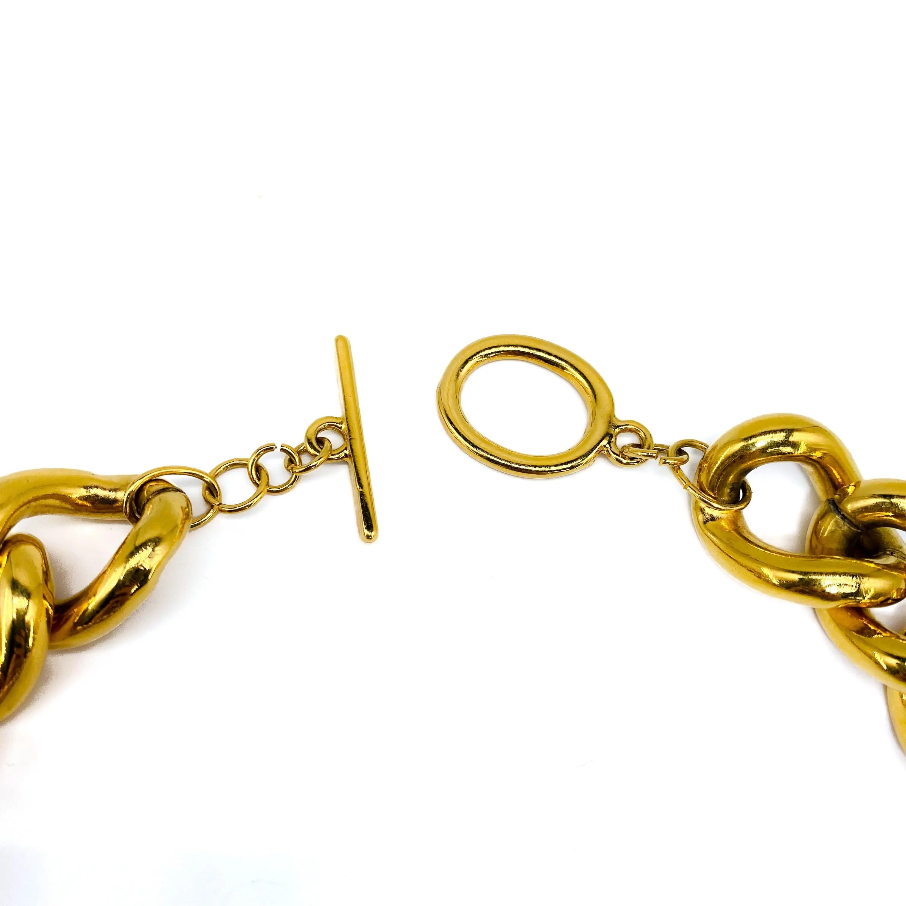 1980S Vintage Chunky Chain Necklace - JAGGED METAL- DESIGNER VINTAGE ...