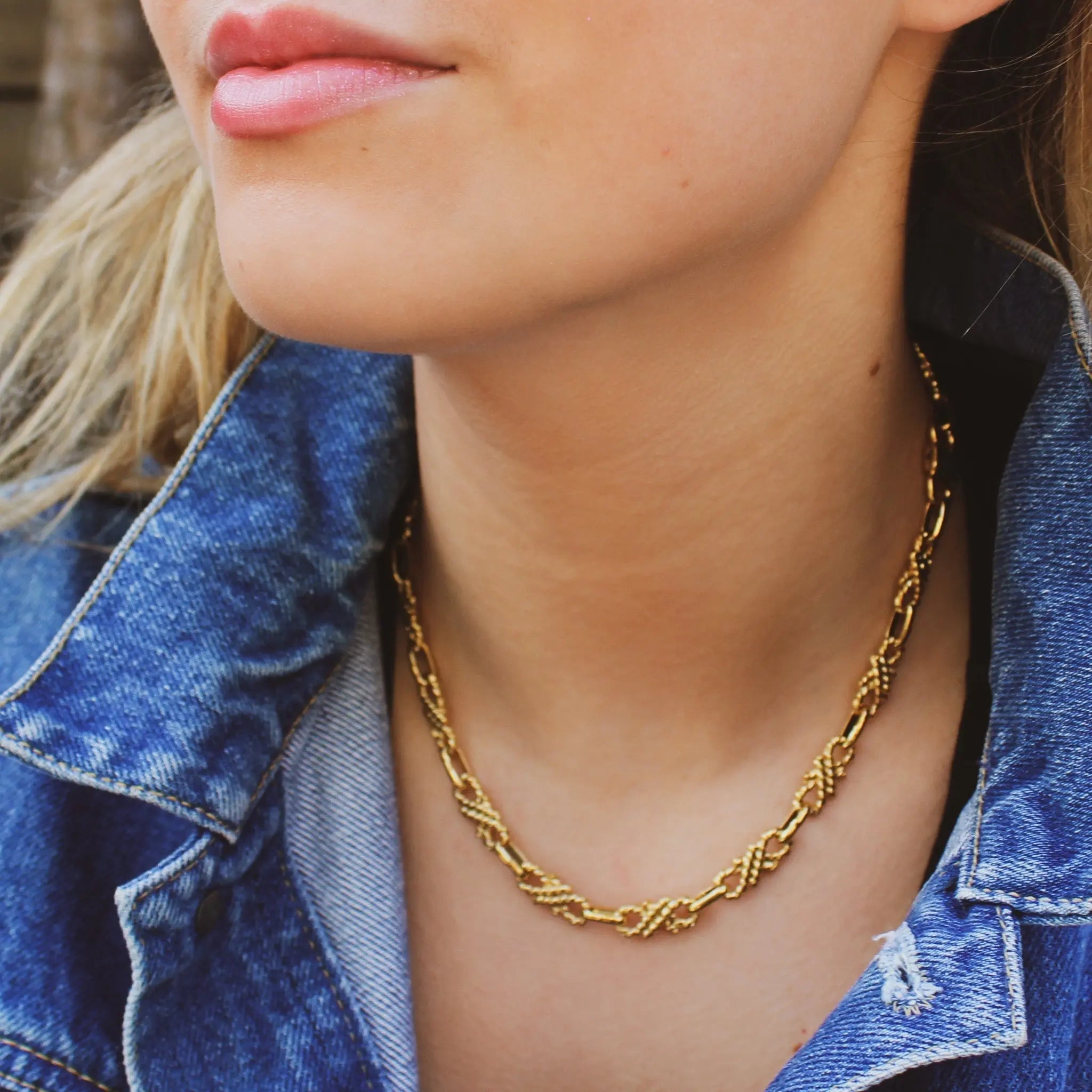 Vintage Celine Chain Necklace 1990s - JAGGED METAL - DESIGNER VINTAGE ...