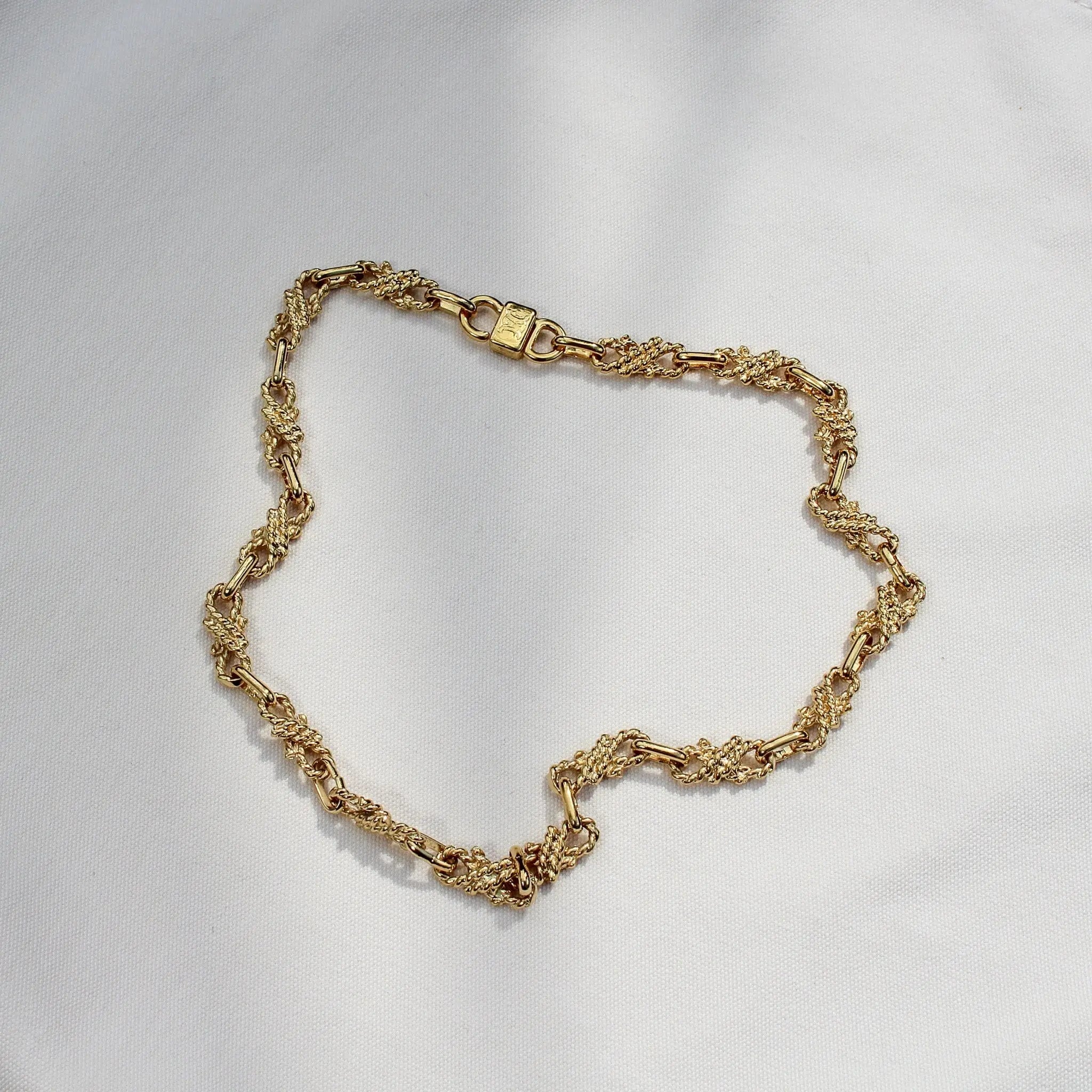 Vintage Celine Chain Necklace 1990s - JAGGED METAL - DESIGNER VINTAGE ...