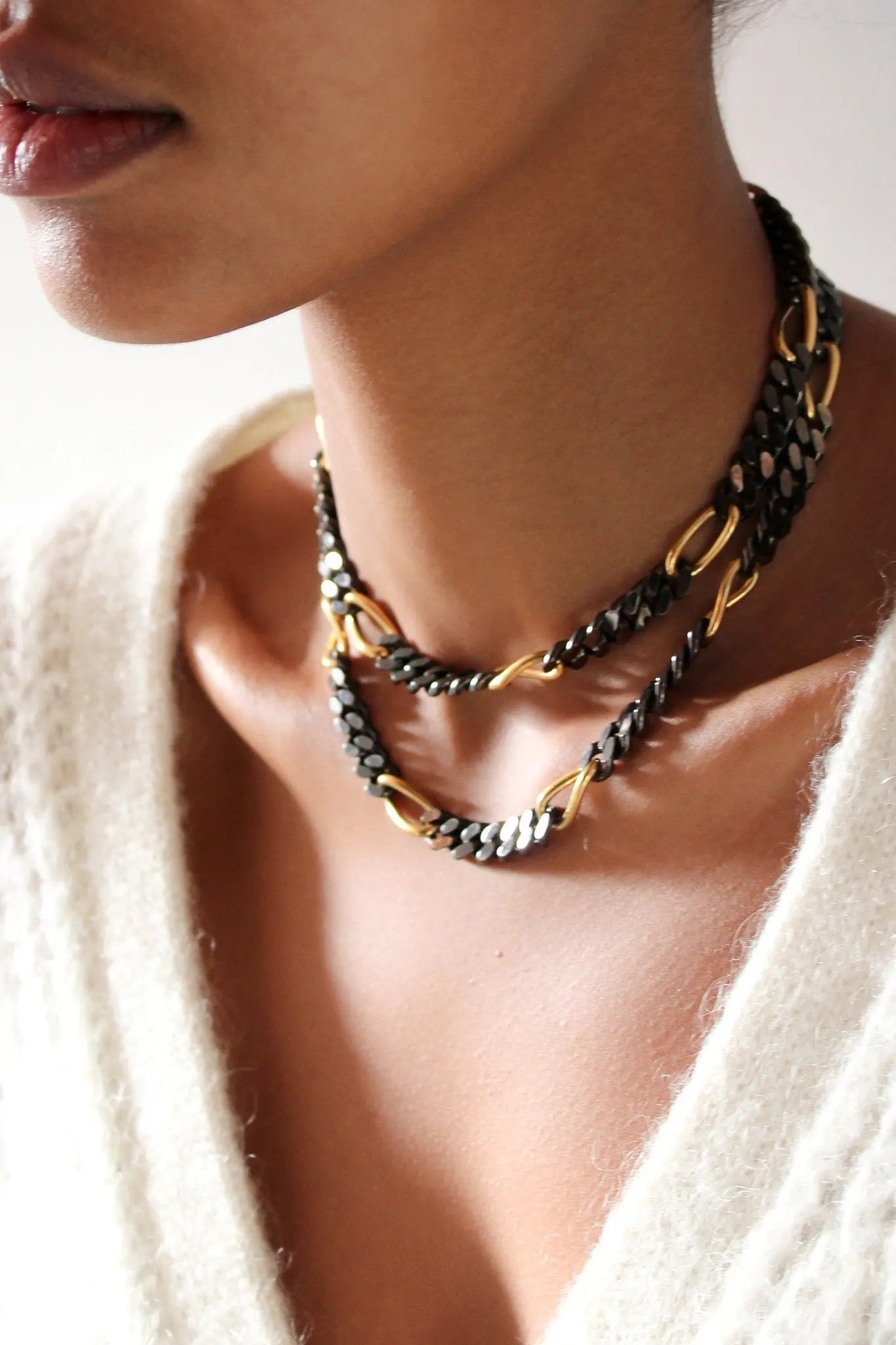 MONET Necklace Vintage 1980s Chain - JAGGED METAL - DESIGNER VINTAGE ...